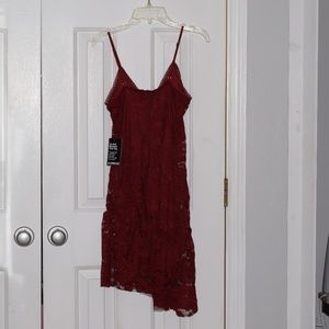 Express | Dresses | Nwt New Express Red Dahlia Lace Slip Dress Xxs ...
